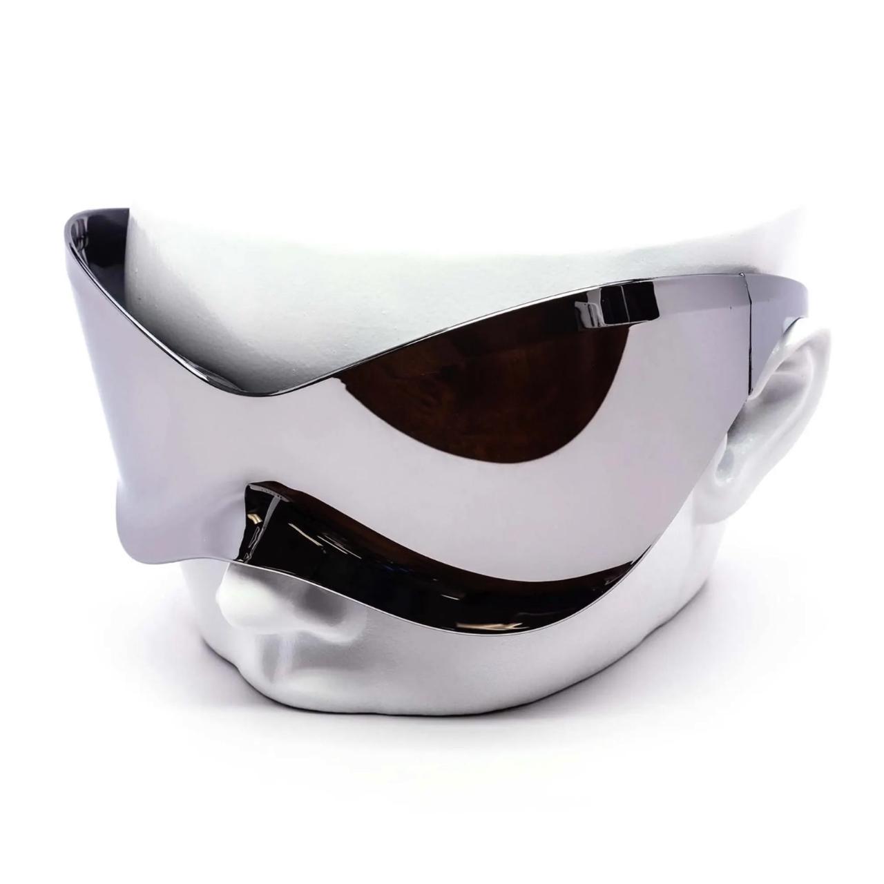 Oversized Chrome Raver Punk Shades Y2k Fashion Style... | Depop