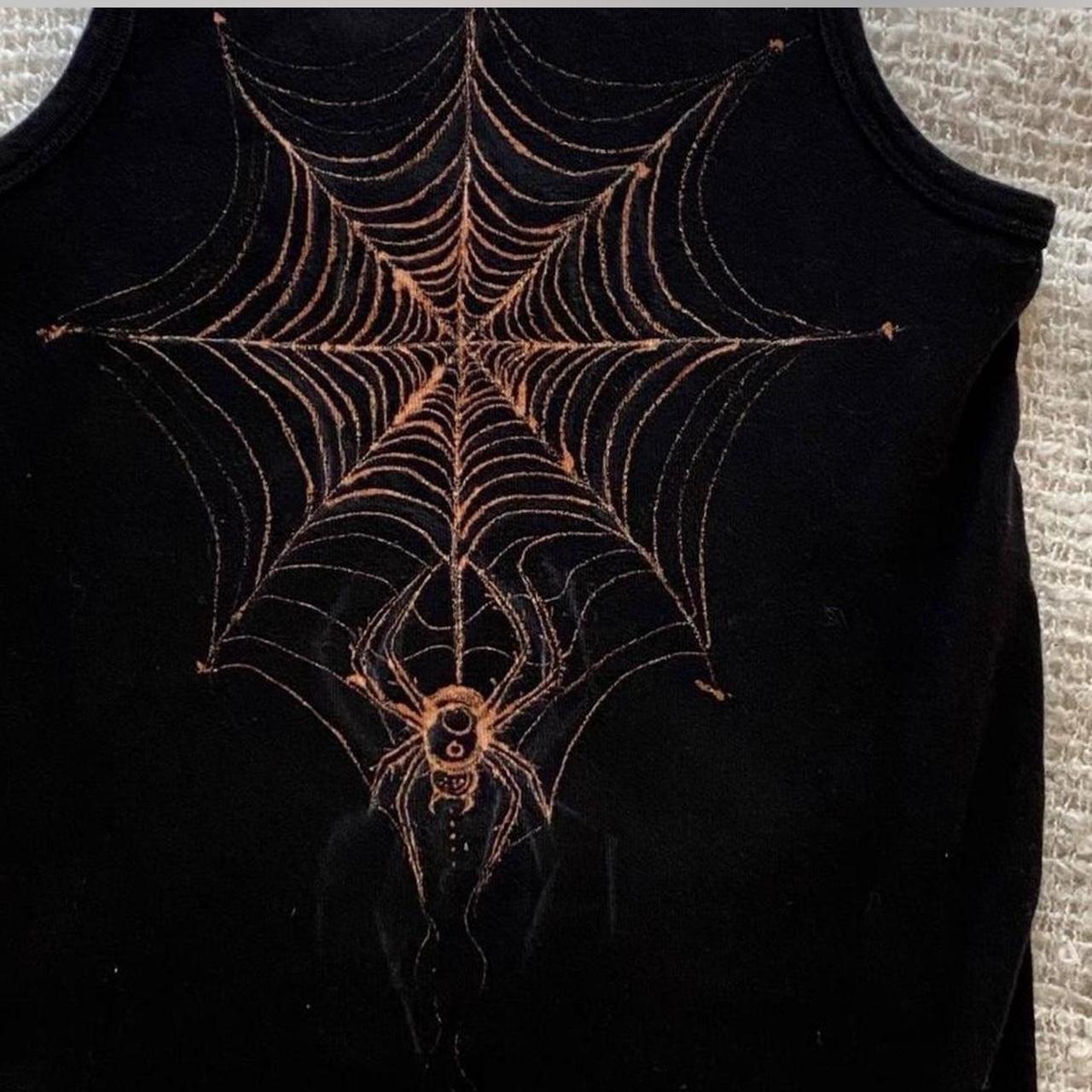 Spider web bleach painted t shirt Sizes... | Depop