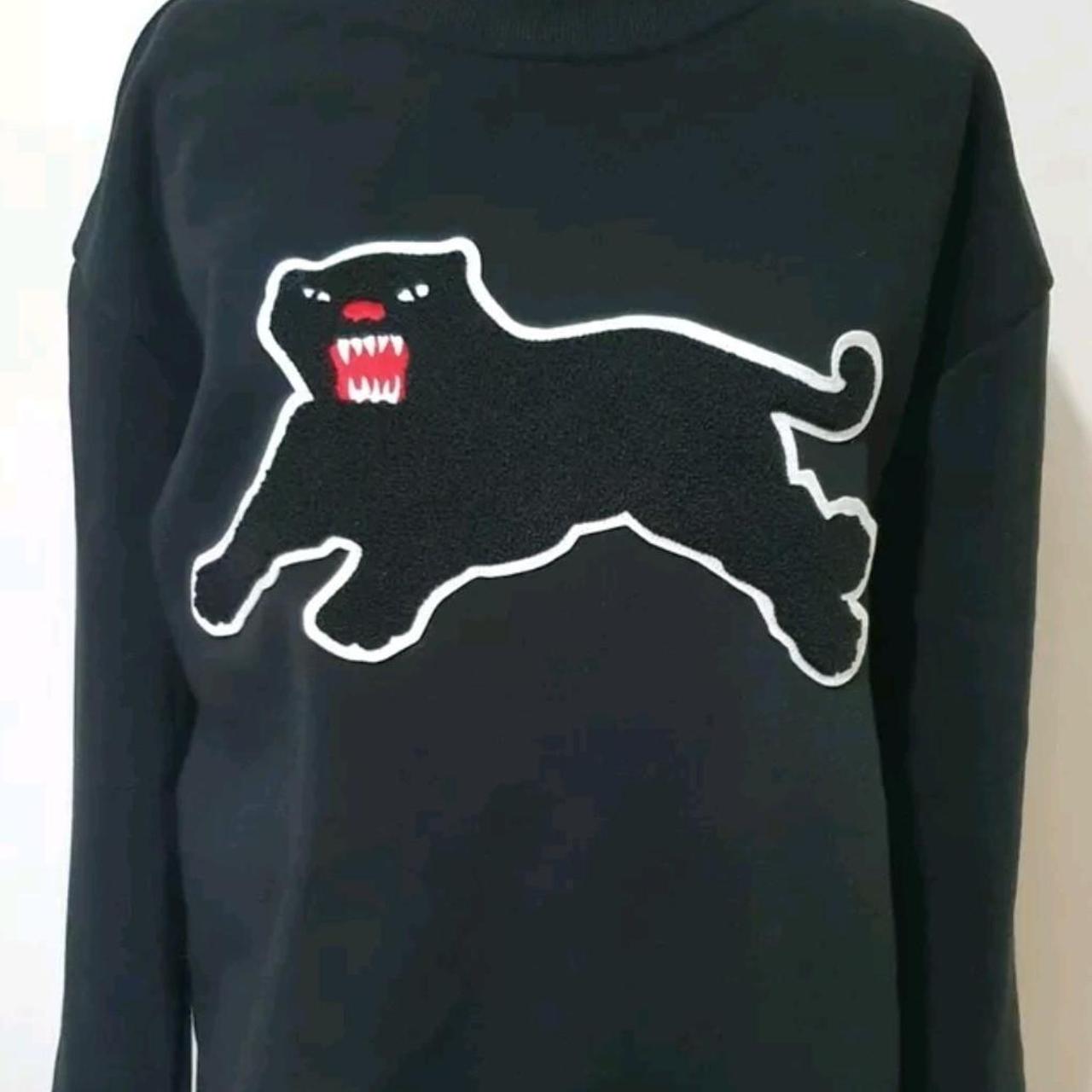 PANTHER PATCH JUMPER,BLACK CAT, UNISEX, SIZE LARGE,... | Depop