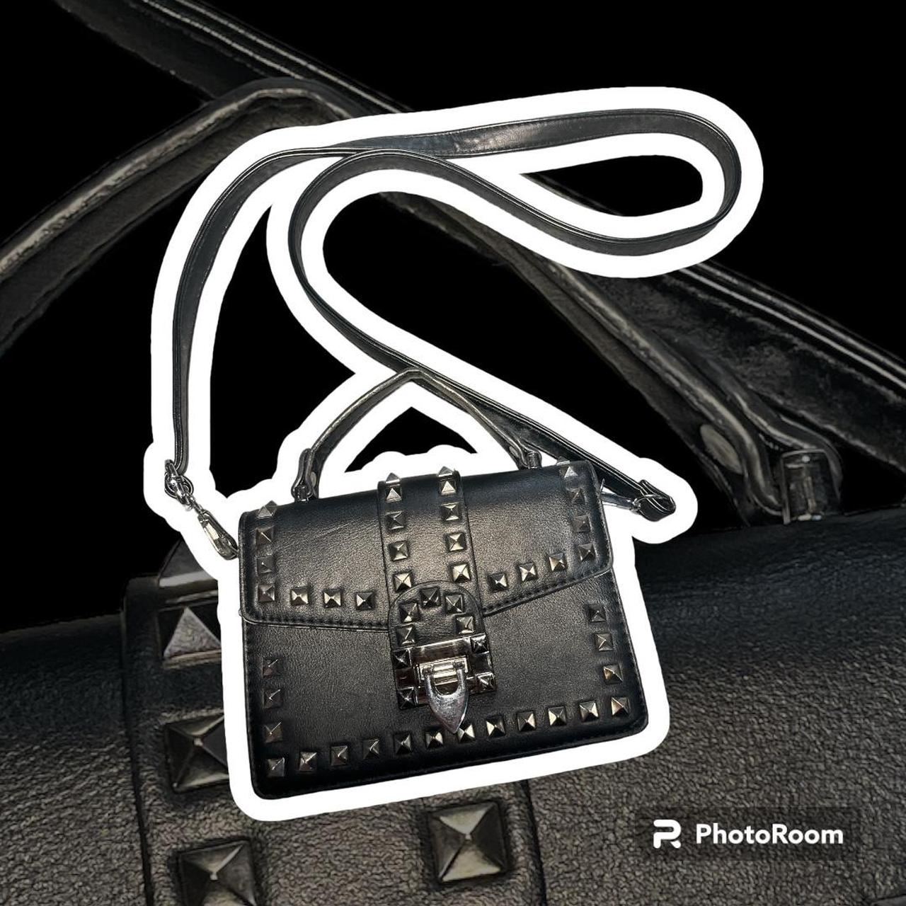 Small Studded Pleather Purse Wear and tear on front... - Depop