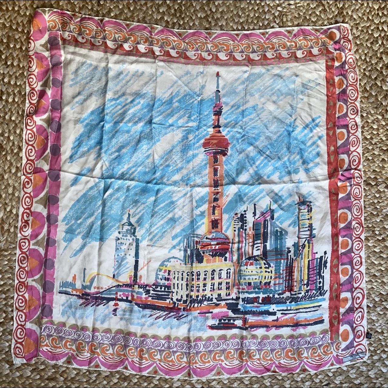 Authentic Prada silk scarf 34 inches square... - Depop