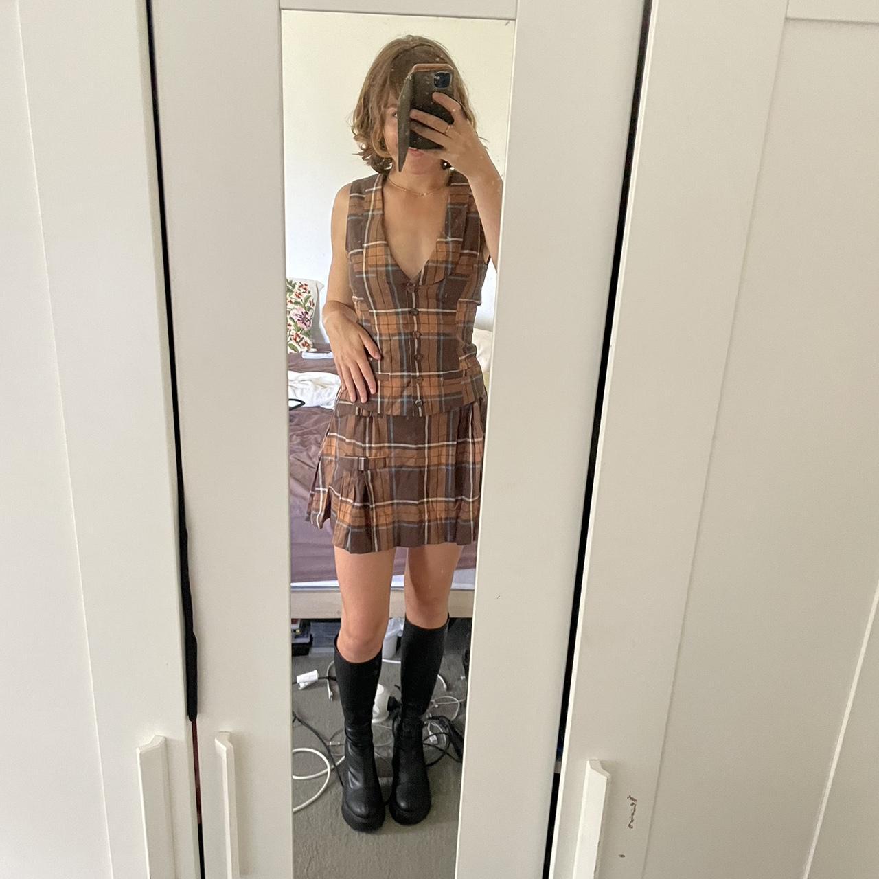 Mary Tartan Skirt And Vest Set Vest Only Worn A Depop