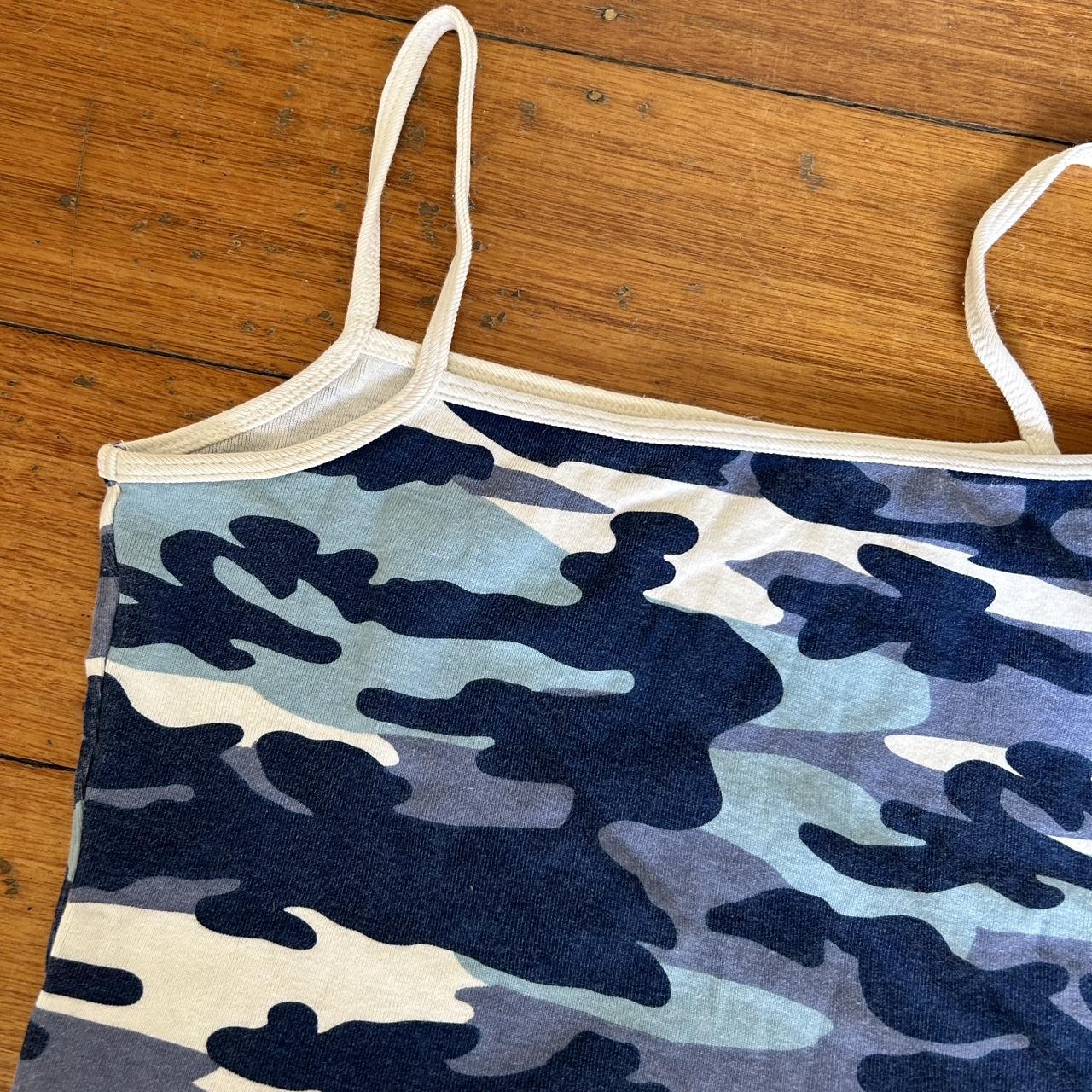 🍇 Vintage blue camo tank top 🍇 Size 8-10 - Depop