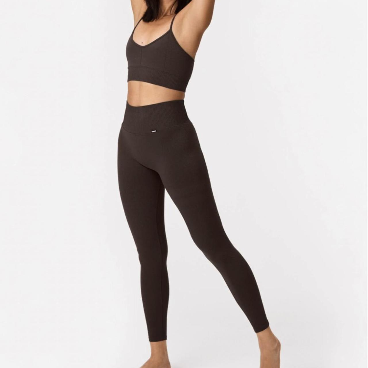 Stronger The Label Brown Workout Set - Seamless High... - Depop