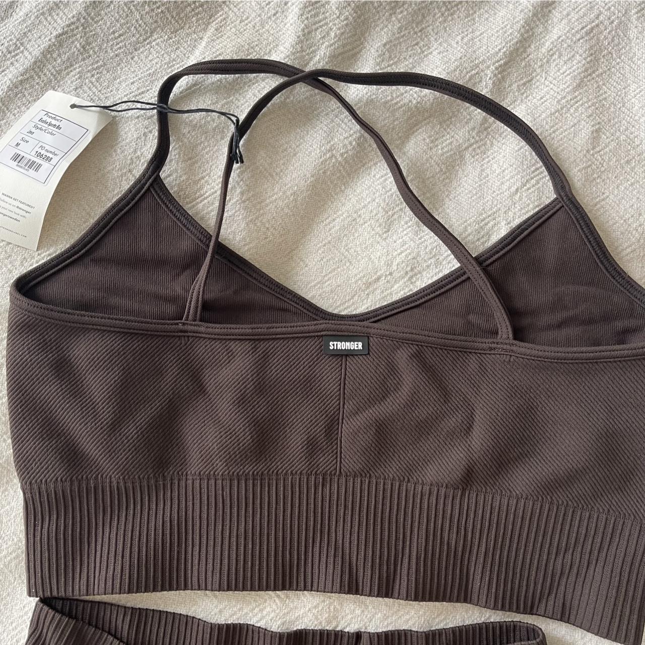 Stronger The Label Brown Workout Set - Seamless High... - Depop