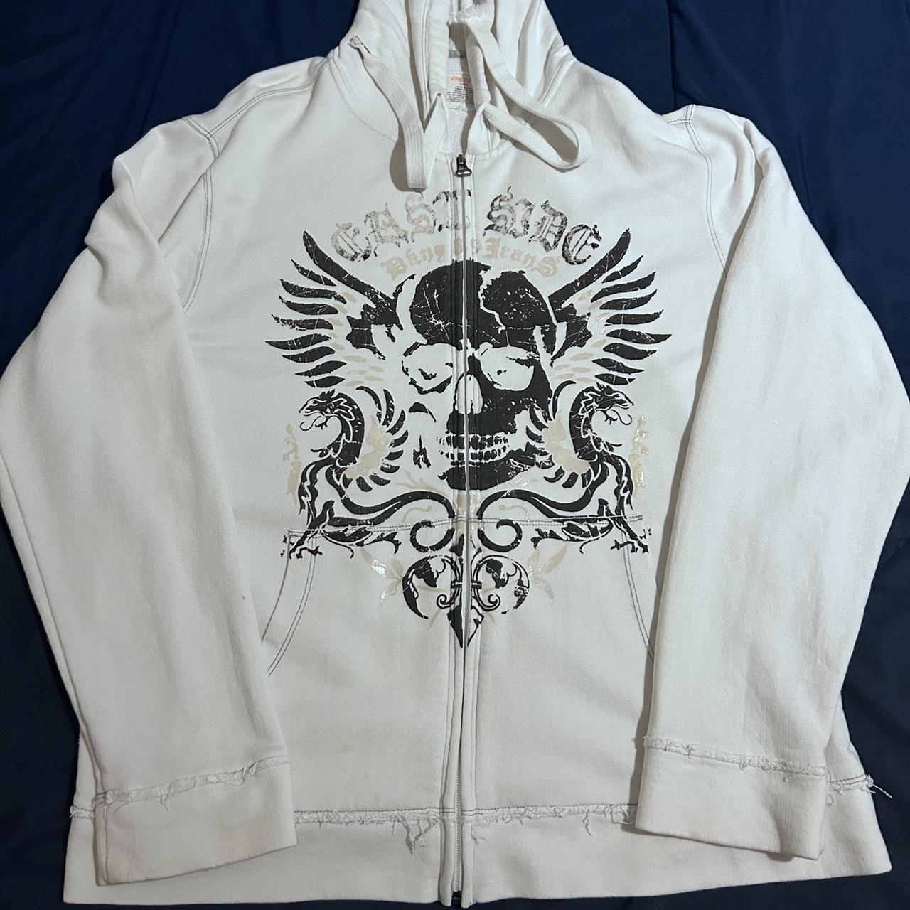 DKNY Sweater Sick Skull Graphic that is kinda... - Depop