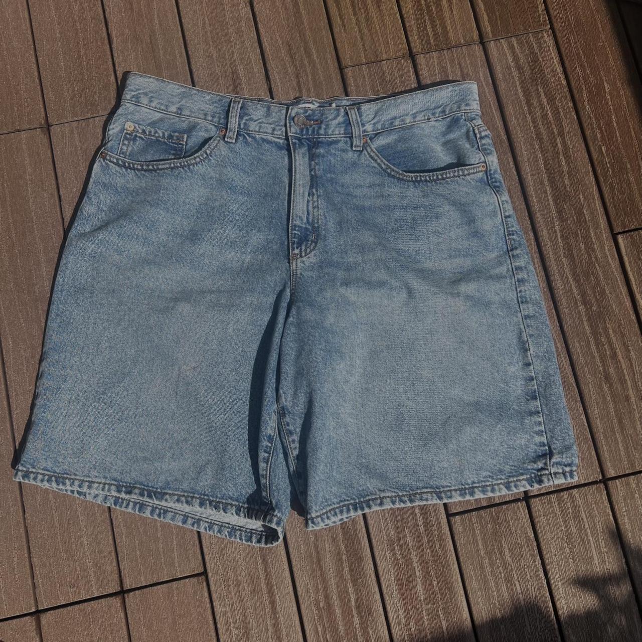 Baggy Garage Denim Skater Jorts In Excellent... | Depop