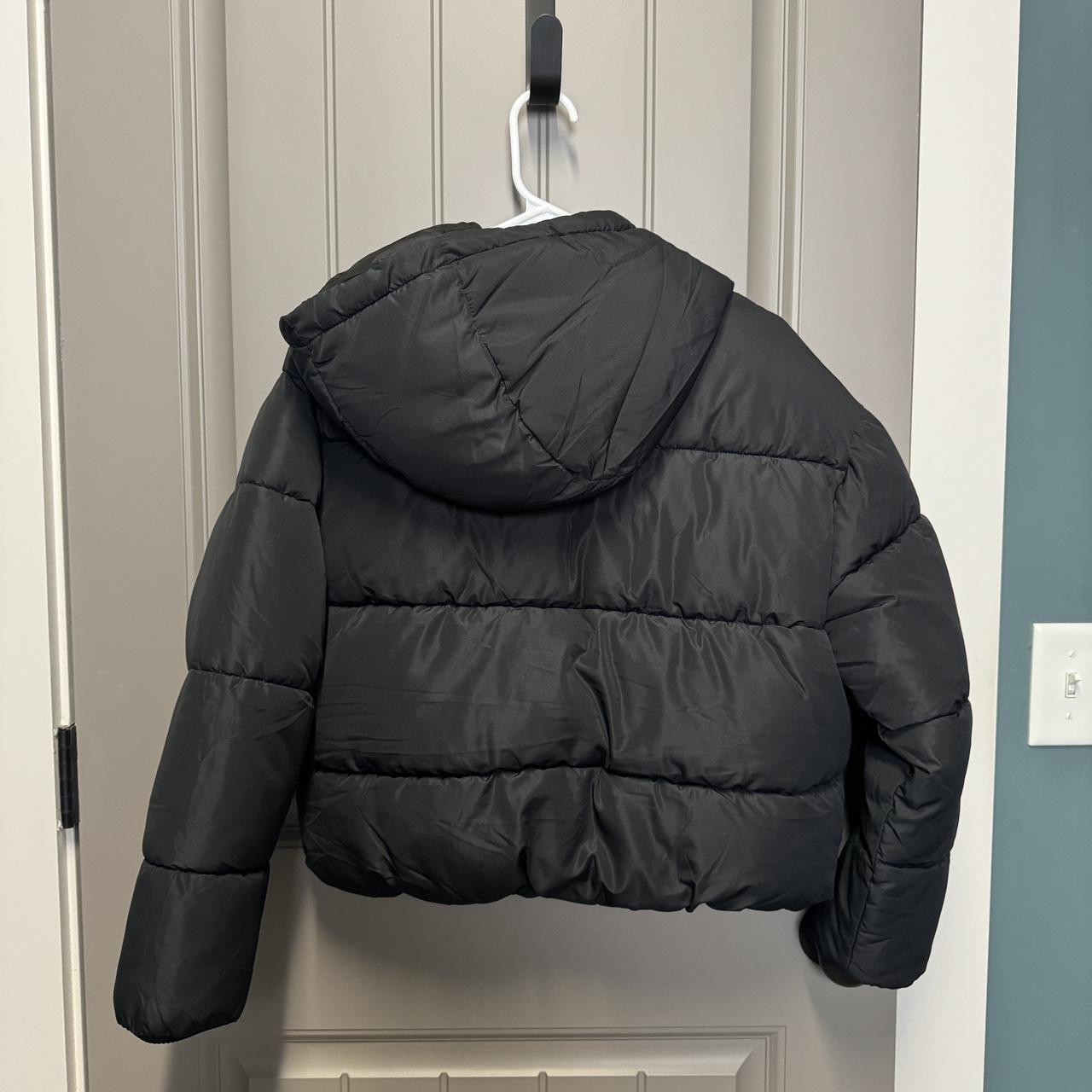 Monki black puffer coat outerwear women’s fits xs... - Depop