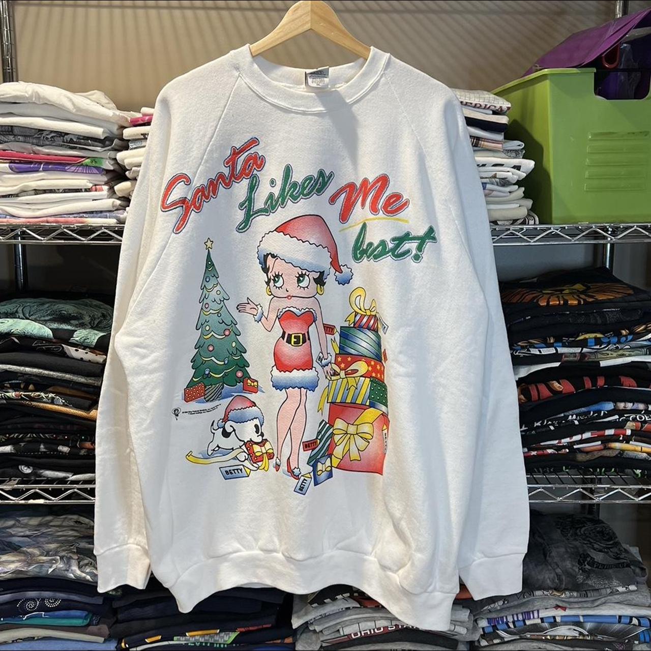 Vintage y2k Betty Boop Santa Likes Me Best Christmas... - Depop