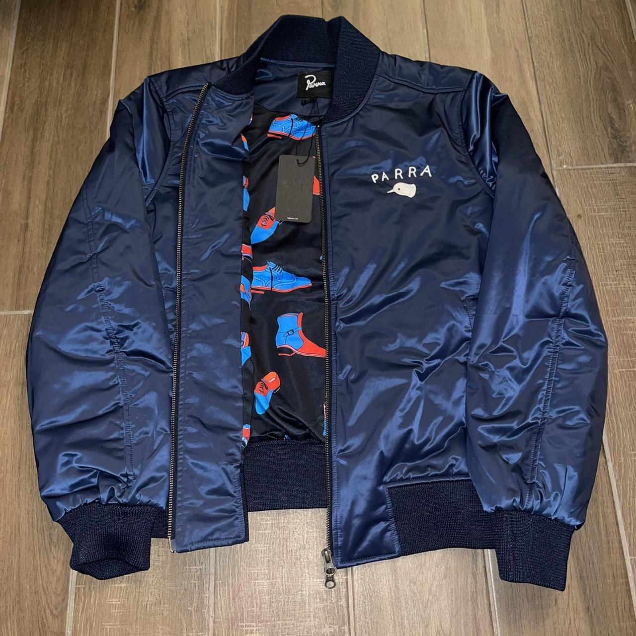 Brand new rare sample Parra Loafer bomber jacket Pit... - Depop