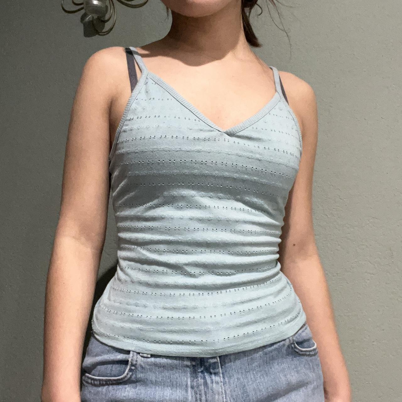 Heart hips light blue cami top Says L on tag but... - Depop