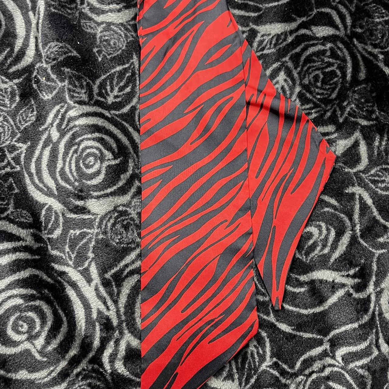🥀2000s Emo Blood Red Zebra Stripped Tie🥀 (No flaws... - Depop