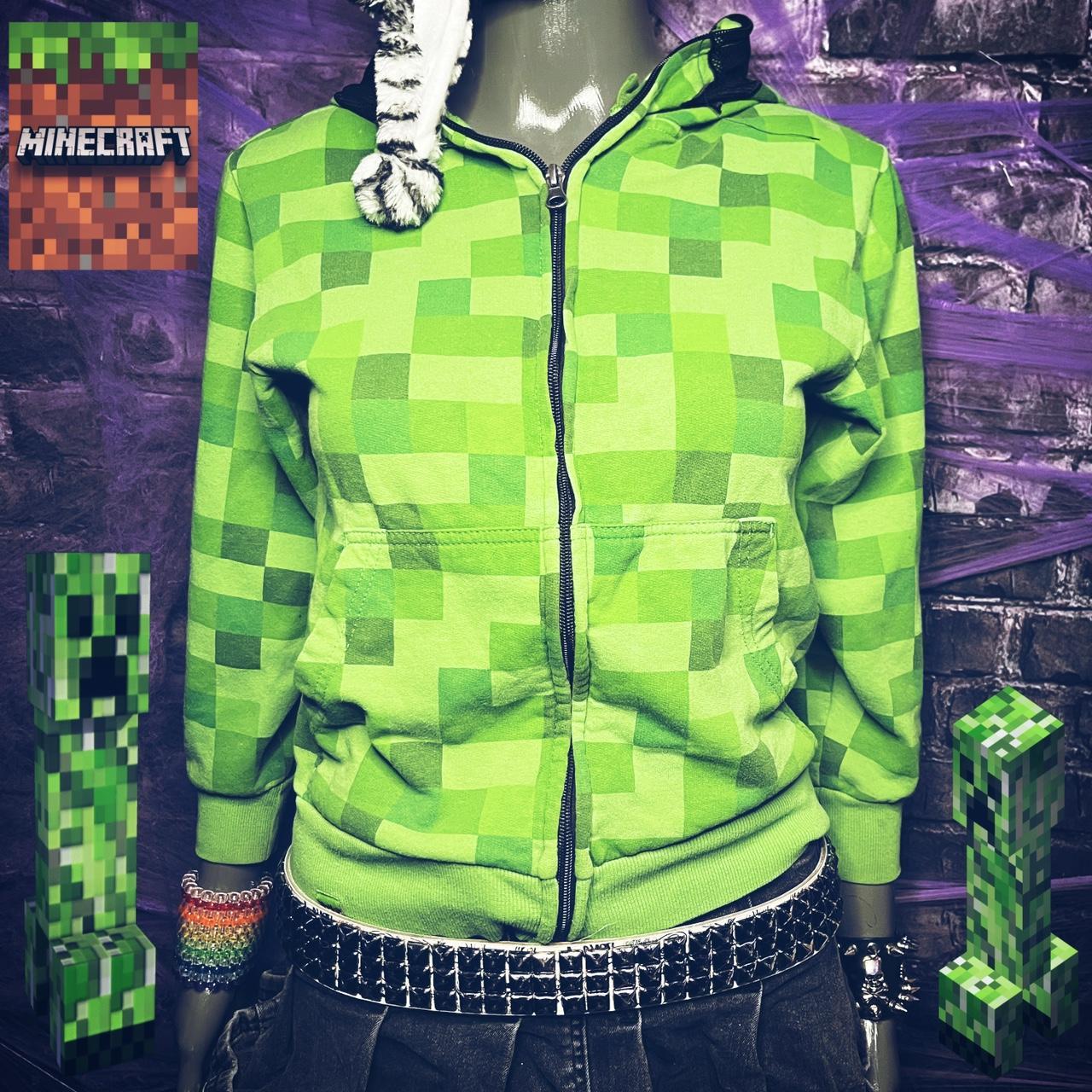 🌱Minecraft Creeper Zip-Up Mask Jacket🌱 •Some light... | Depop