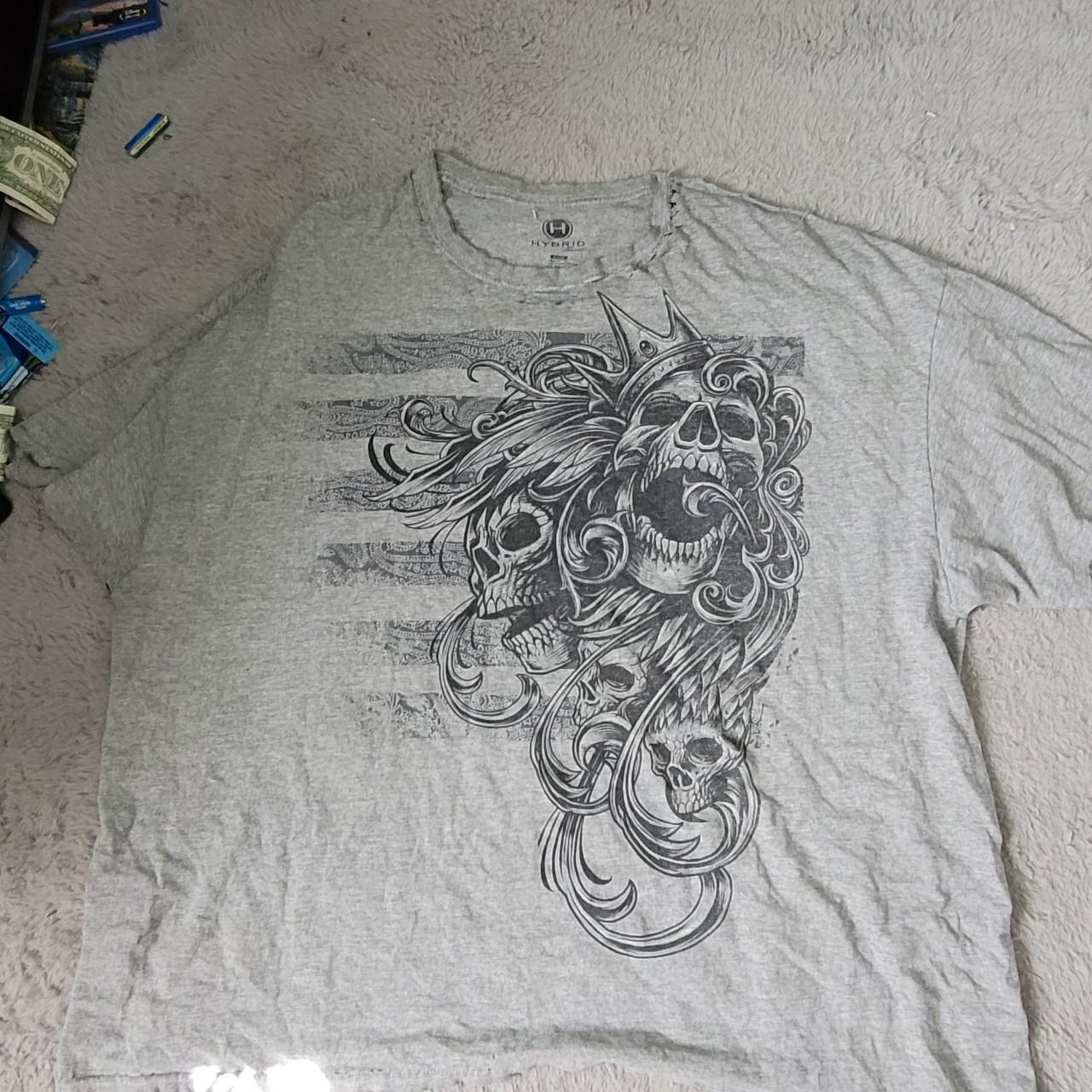 EMO Y2K SKULL GRAIL. THIS SHIRT IS CRAZY BAGGY WITH... - Depop
