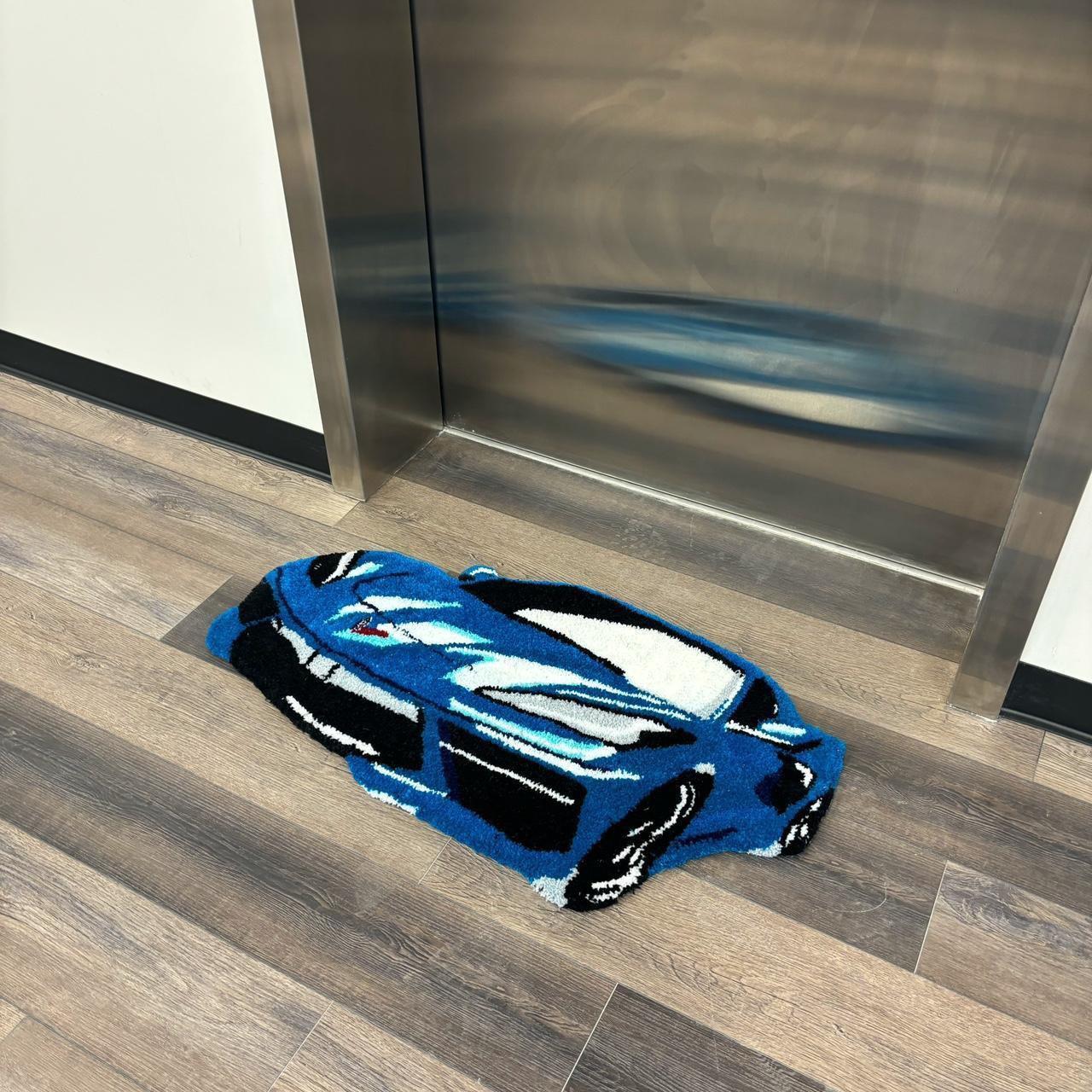 Corvette Custom Rug (4ft) 100% Acrylic Yarn 🧶 Slip... | Depop