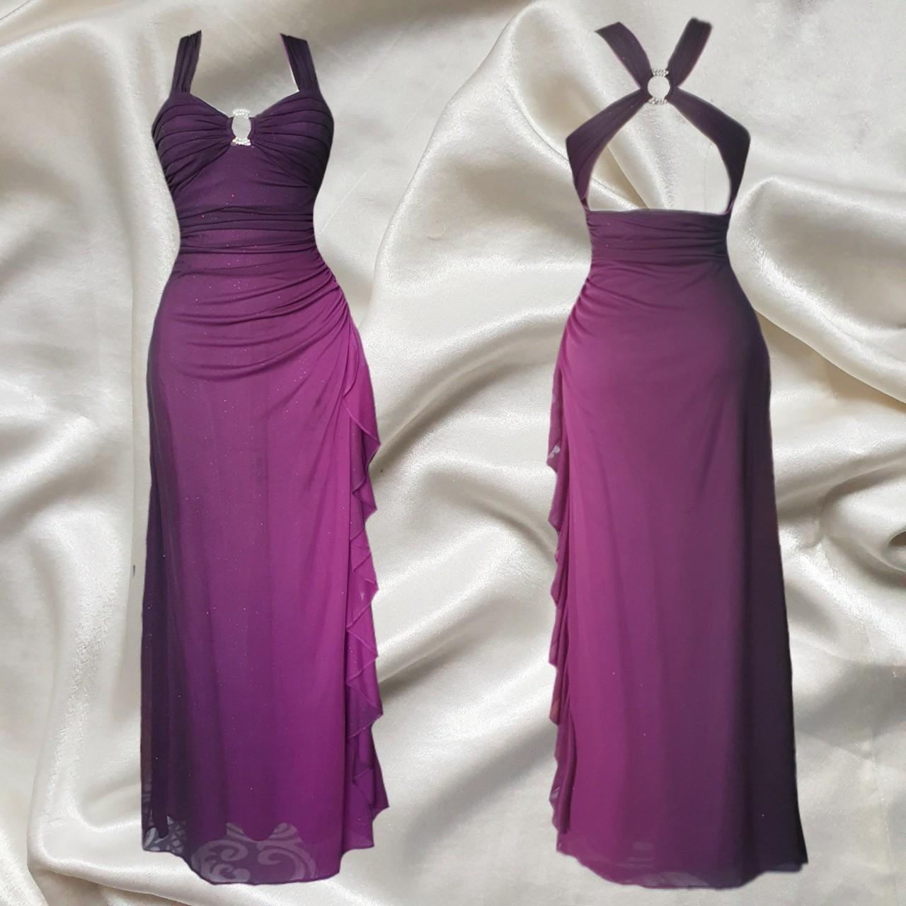 purple prom dress stunning 90s vintage glittery... - Depop