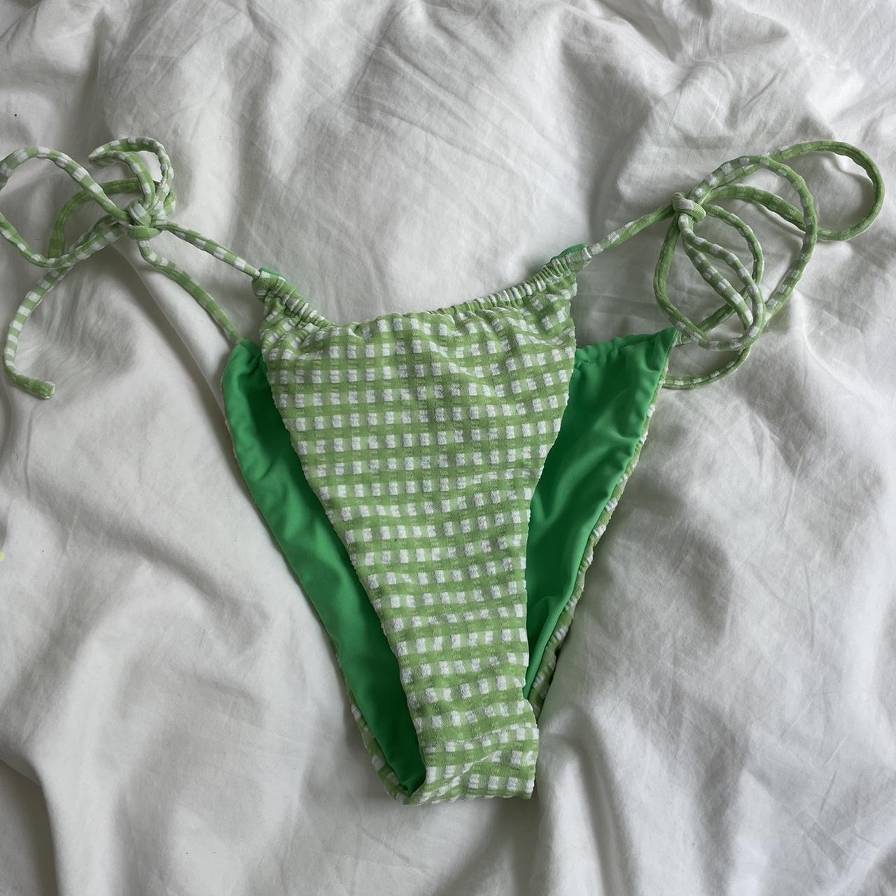 Vdm the label reversible tie bottoms, light green... - Depop