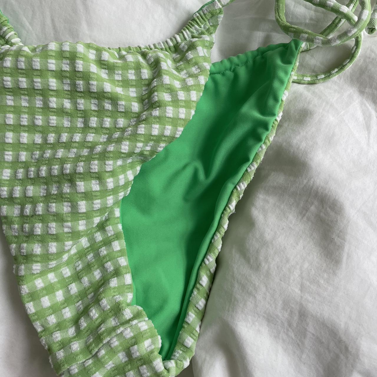 Vdm the label reversible tie bottoms, light green... - Depop