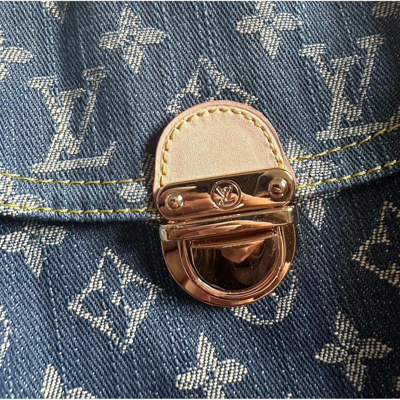 Louis Vuitton LV vintage denim monogram mini pleaty... - Depop