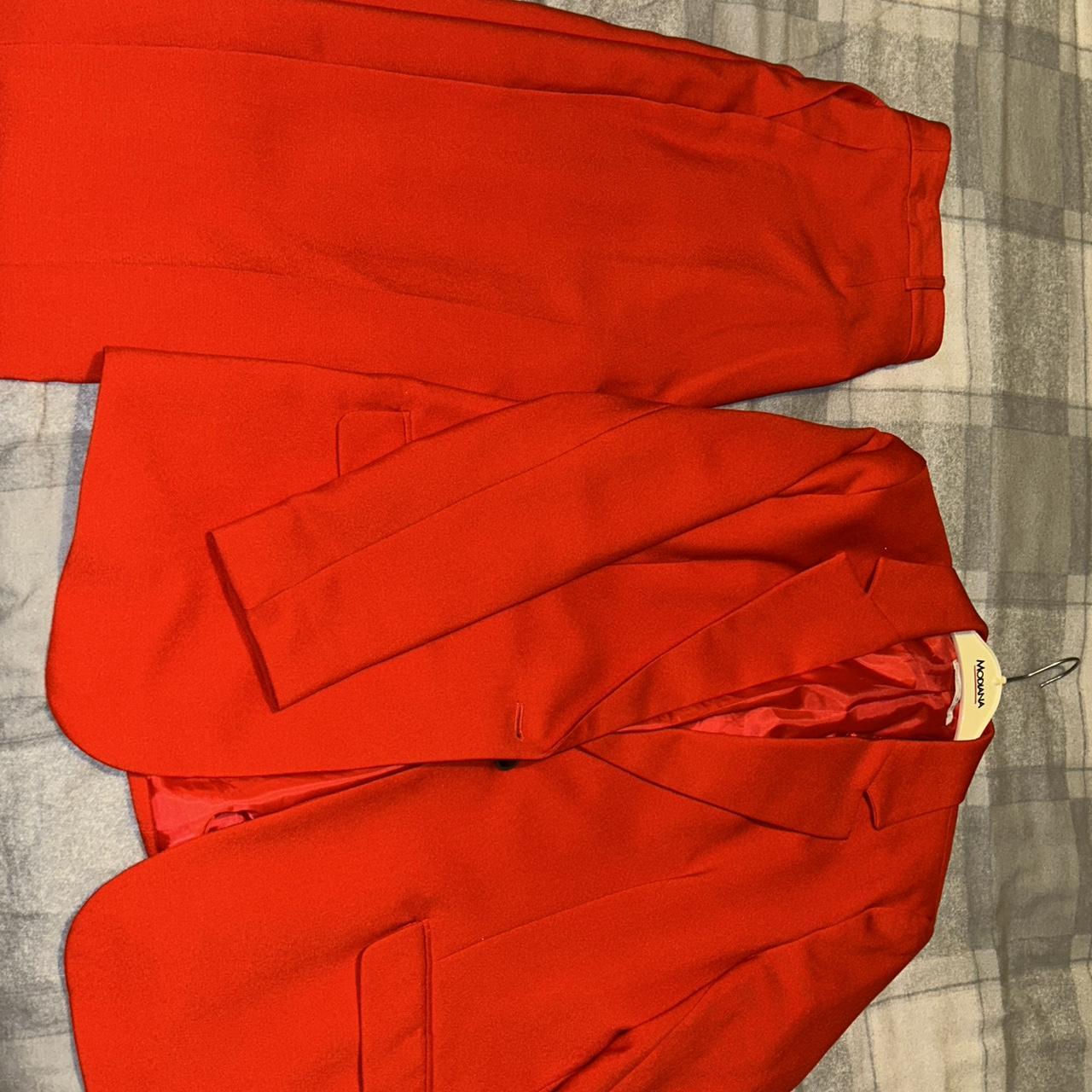 Primark red suit size 12 bottoms. Blazer size 10-12... | Depop
