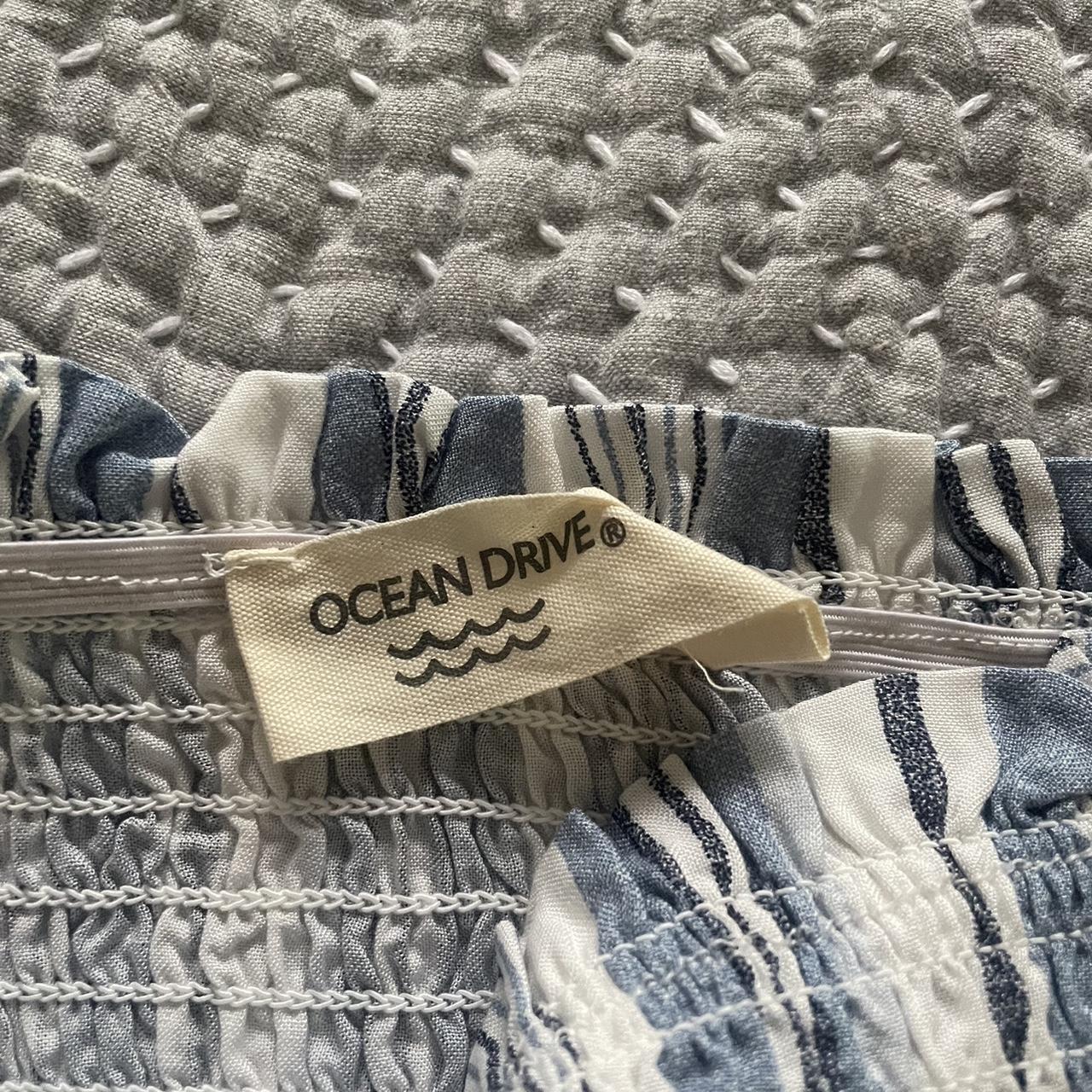 Blue stripped ribbed tube top from Island Gypsy with... - Depop