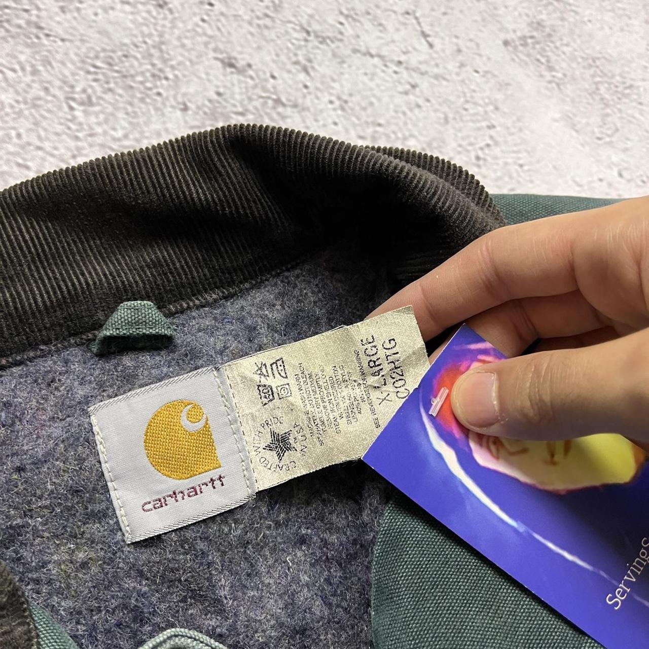 1980’s Green Carhartt Chore Jacket Size XL Blanket... - Depop