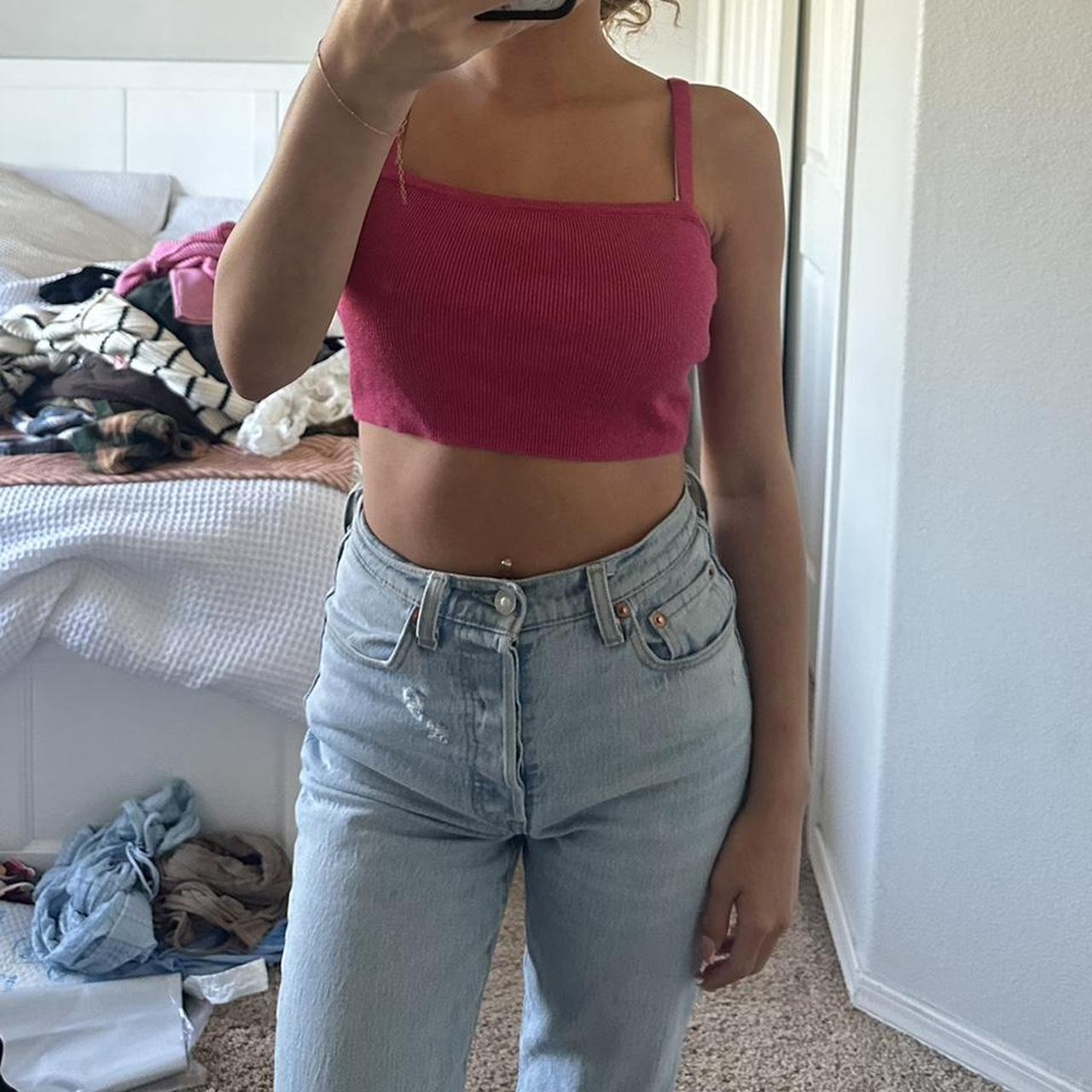 glassons pink tank size xs no flaws tagged for exposure - Depop