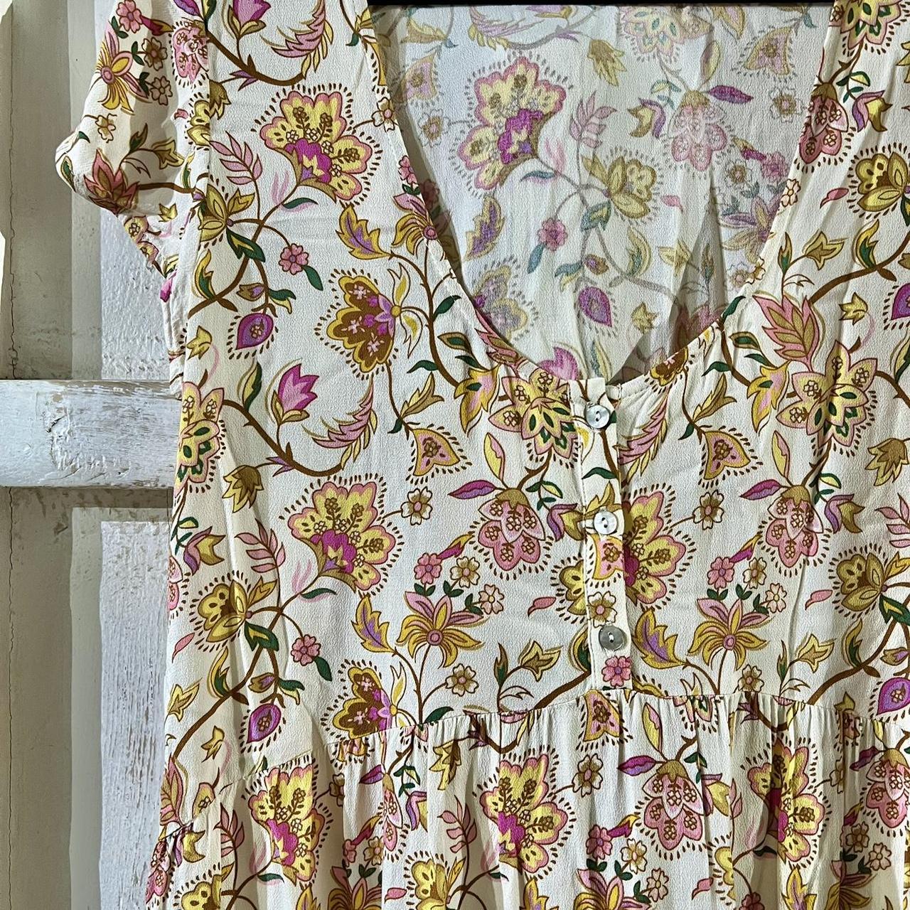 Spell Portobello Road Babydoll Midi Dress in Honey... | Depop