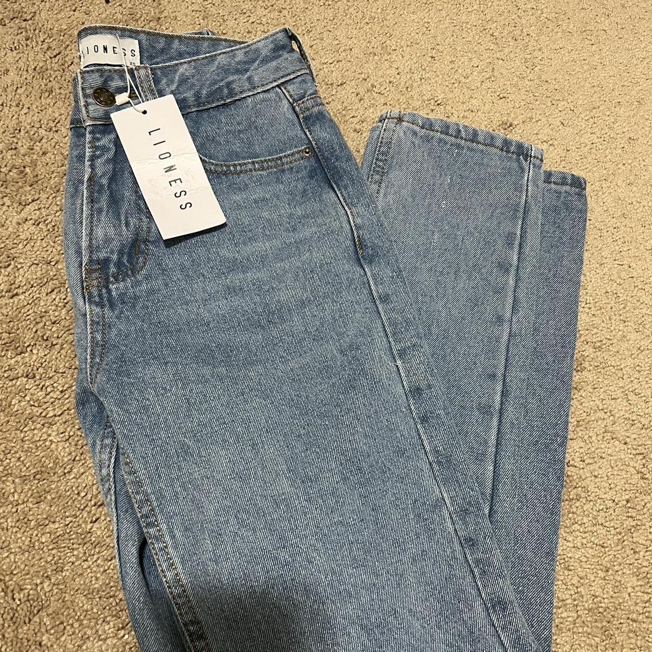 Princess Polly Women's Blue and Navy Jeans | Depop