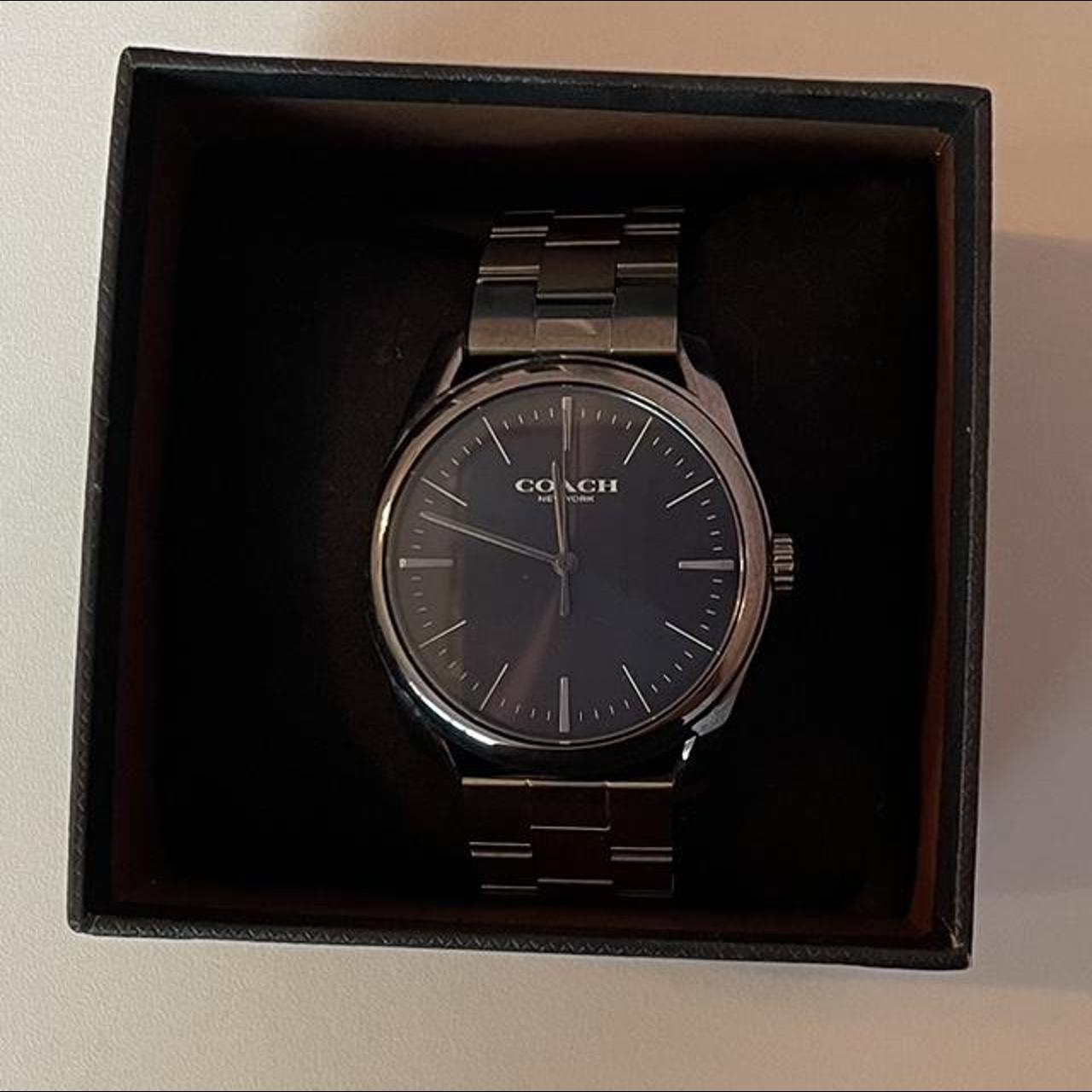MENS COACH WATCH WITH BOX Face is navy blue Great... - Depop