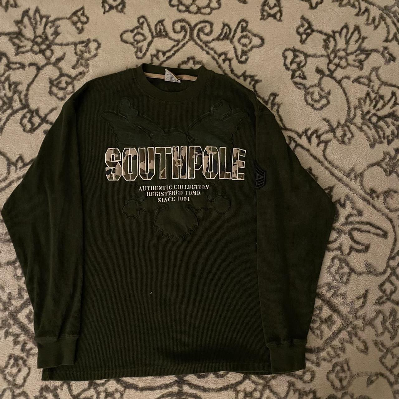 Vintage SouthPole long sleeve Size Large Waffle knit... - Depop