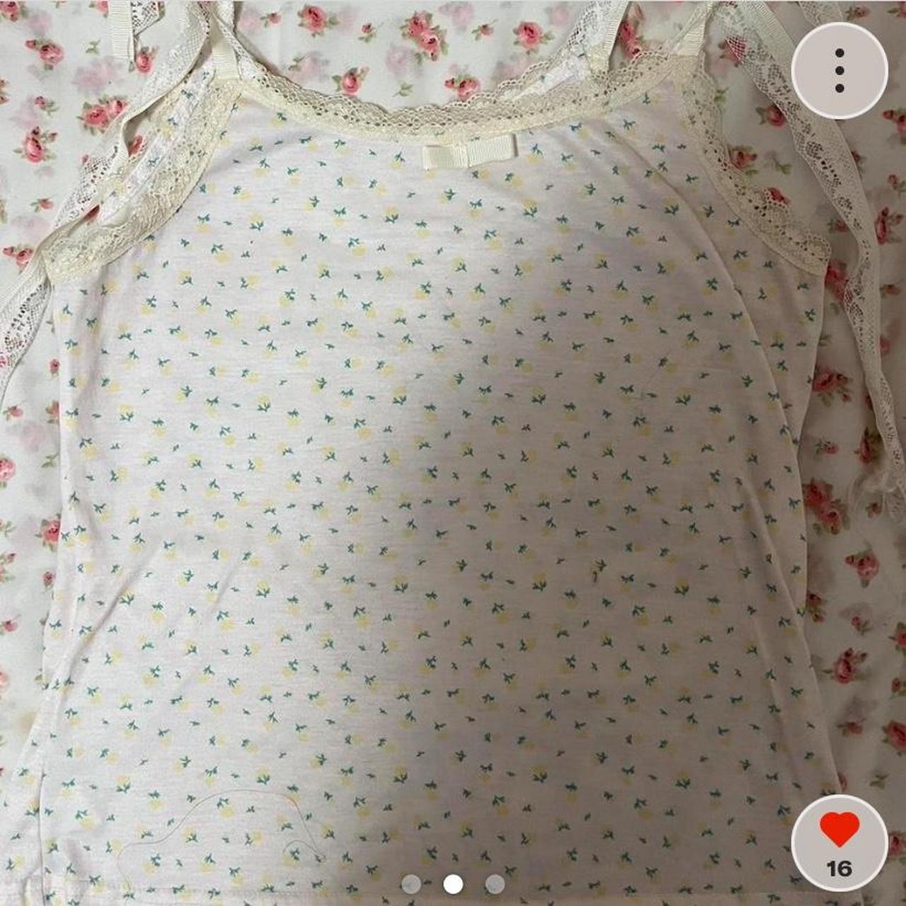 Japanese lemon tank with ribbon straps repop... | Depop