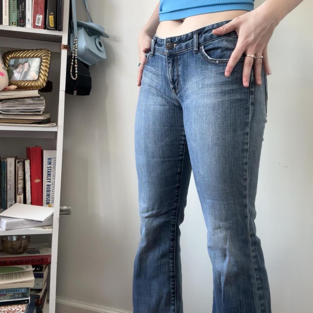 Women’s Express Low Rise Jeans Medium Wash Size... - Depop