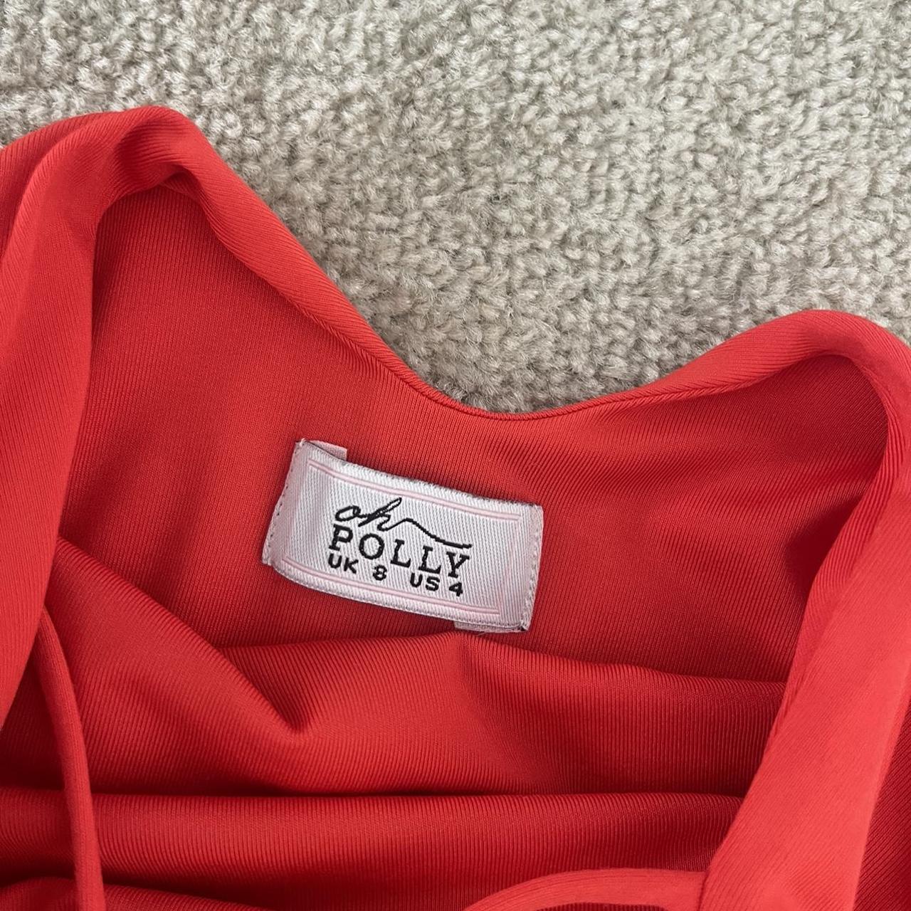 Red Oh Polly keyhole midi dress size 8 worn once... - Depop