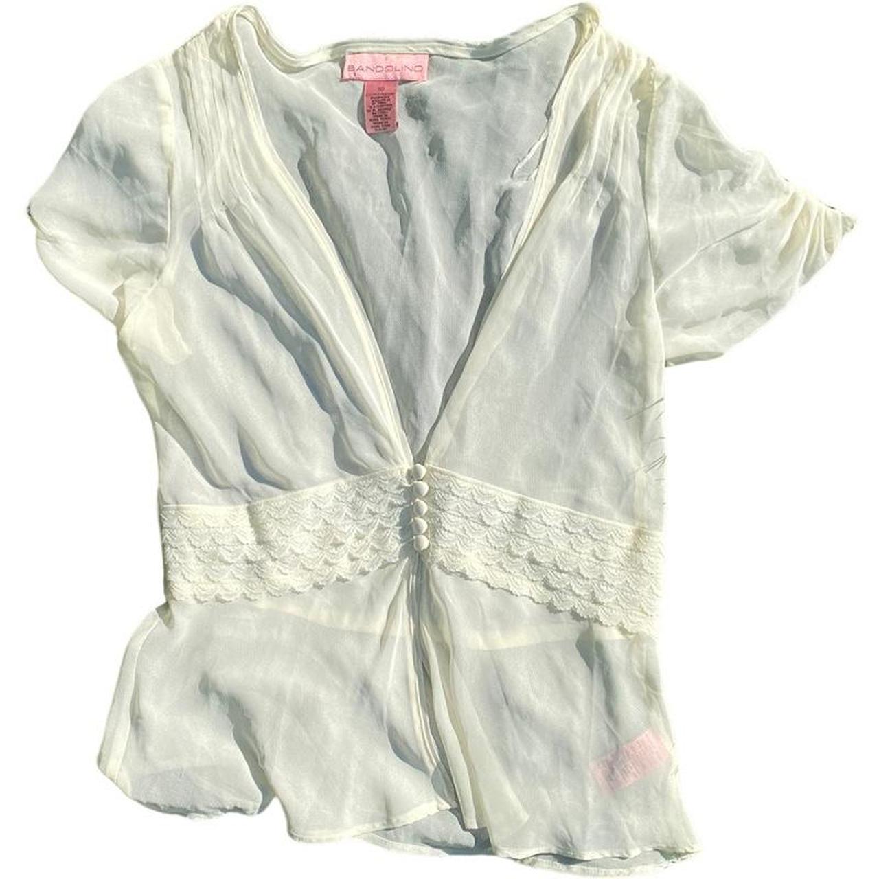 Vintage Sheer Cream Blouse This Gorgeous Sheer Depop