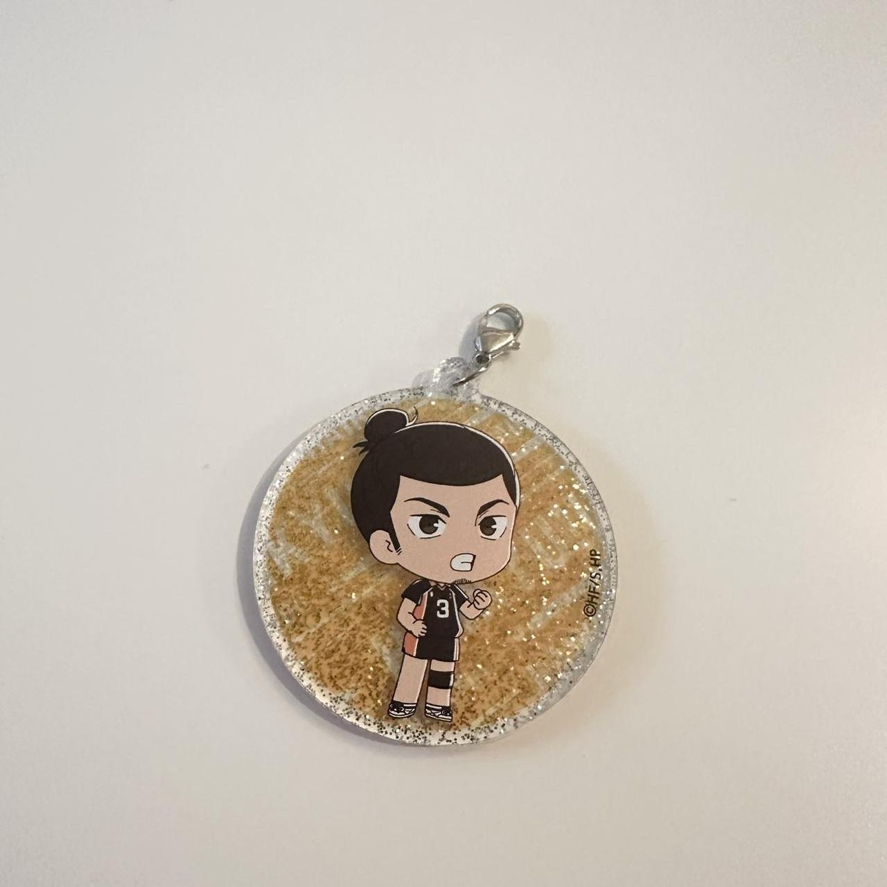 Asahi haikyu sparkly keychain/ charm - Depop