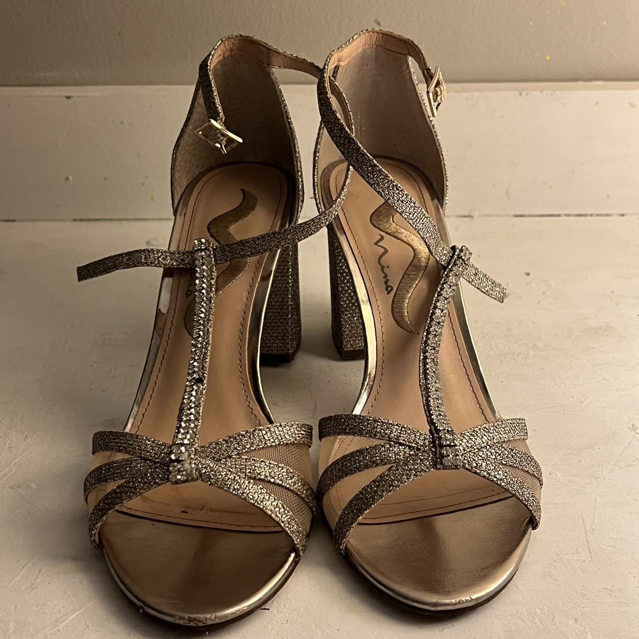 sparkly silver nina pumps, worn twice for two... - Depop