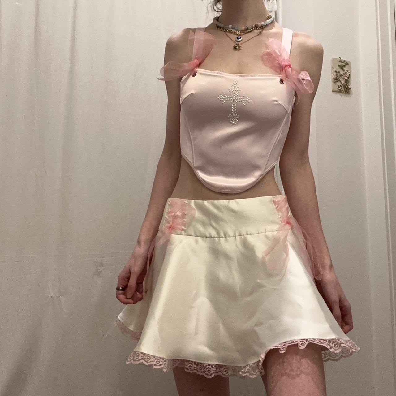 Dolls Kill Sugar Thrillz Pastel Pink Corset Top Depop