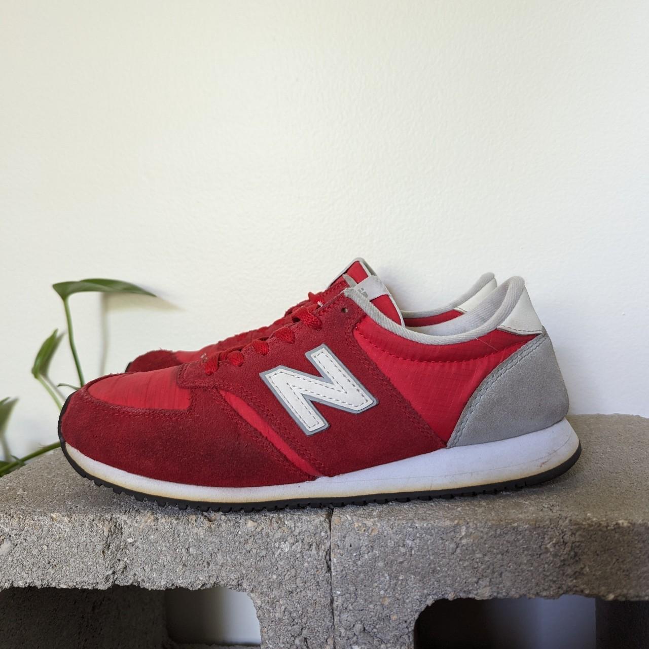 Red New Balance sneakers. Women's shoes size 8.... - Depop