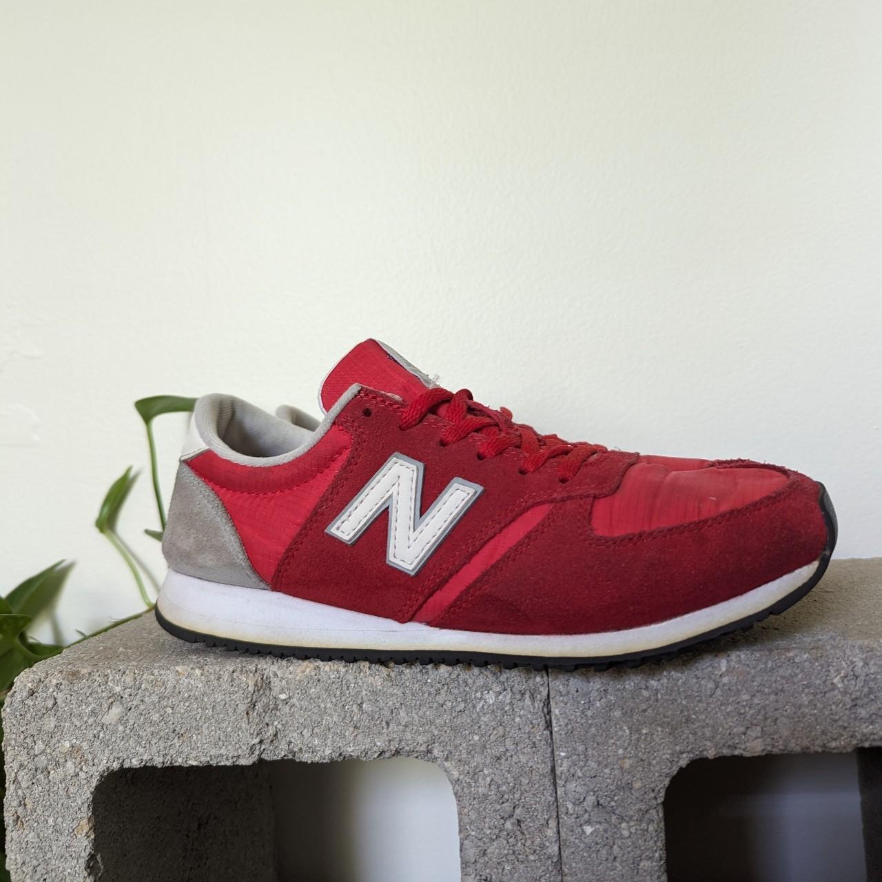 Red New Balance sneakers. Women's shoes size 8.... - Depop