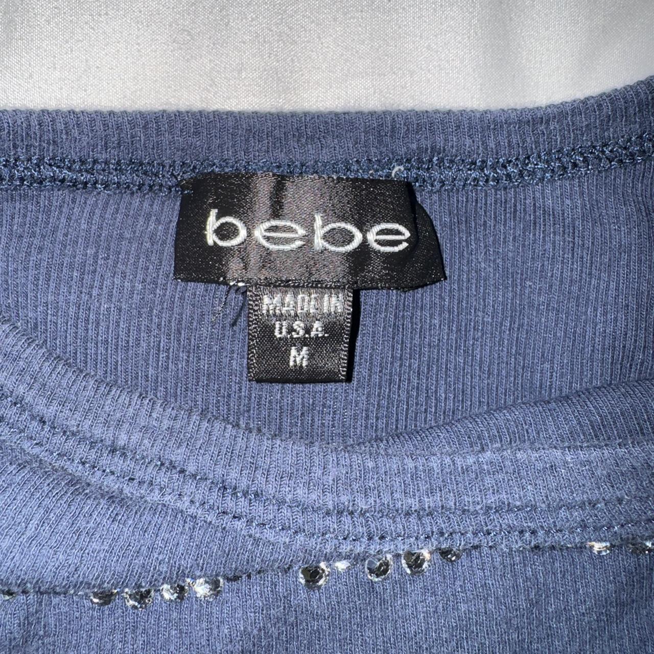navy blue y2k bedazzled BEBE tank top - - #bebe... - Depop