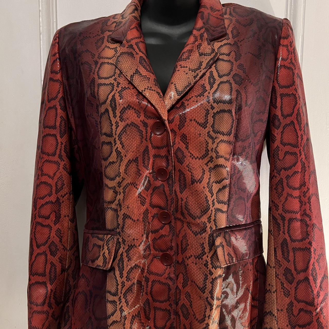 Size Small Snake Print Red Iridescent Blazer - Depop
