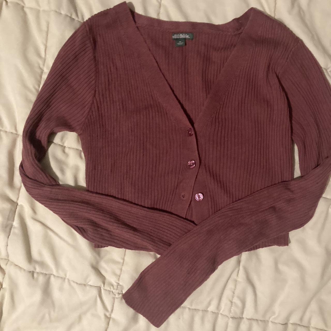 Wild fable button up knit cropped cardigan. Soft... - Depop