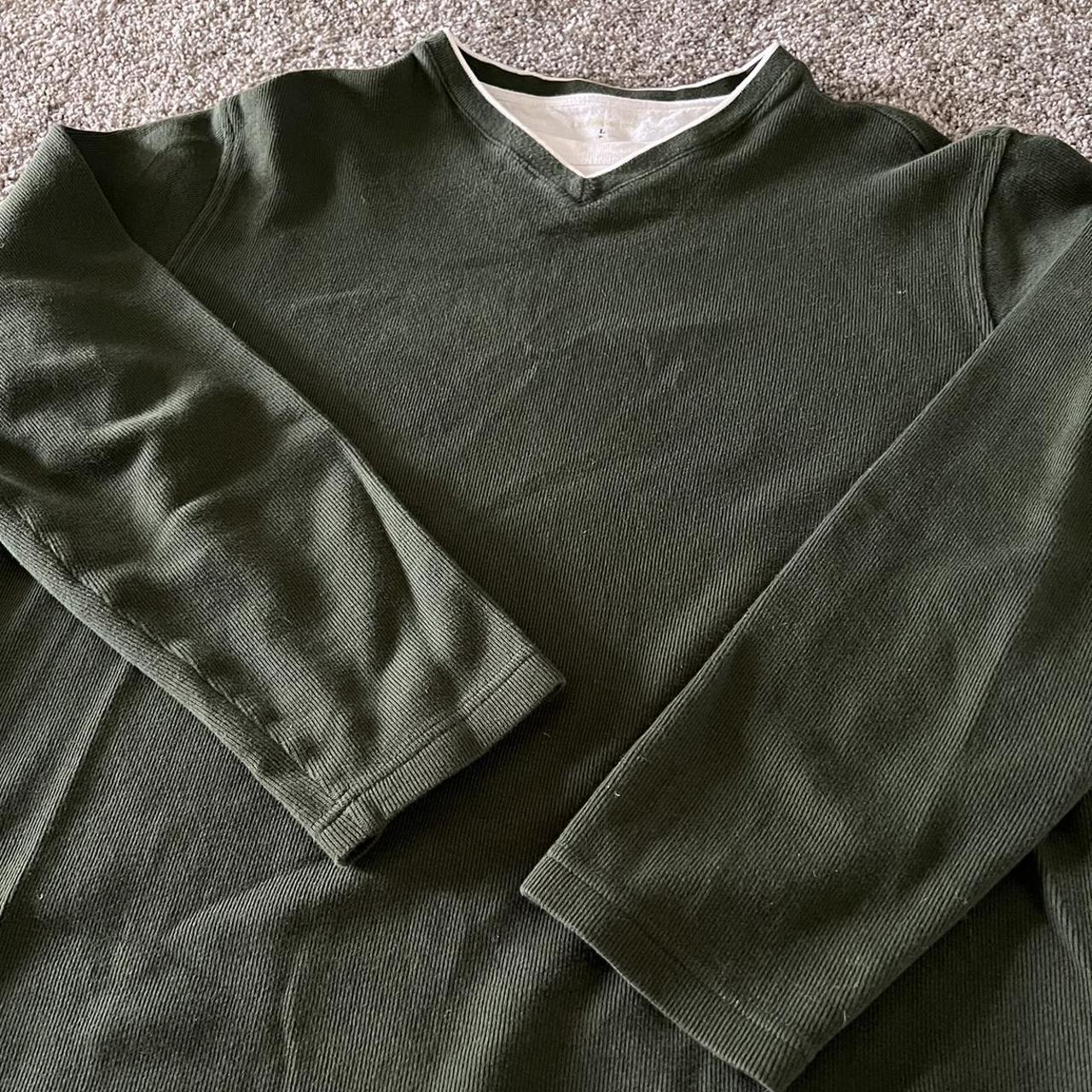 Croft & Barrow Women's Green and White Jumper | Depop