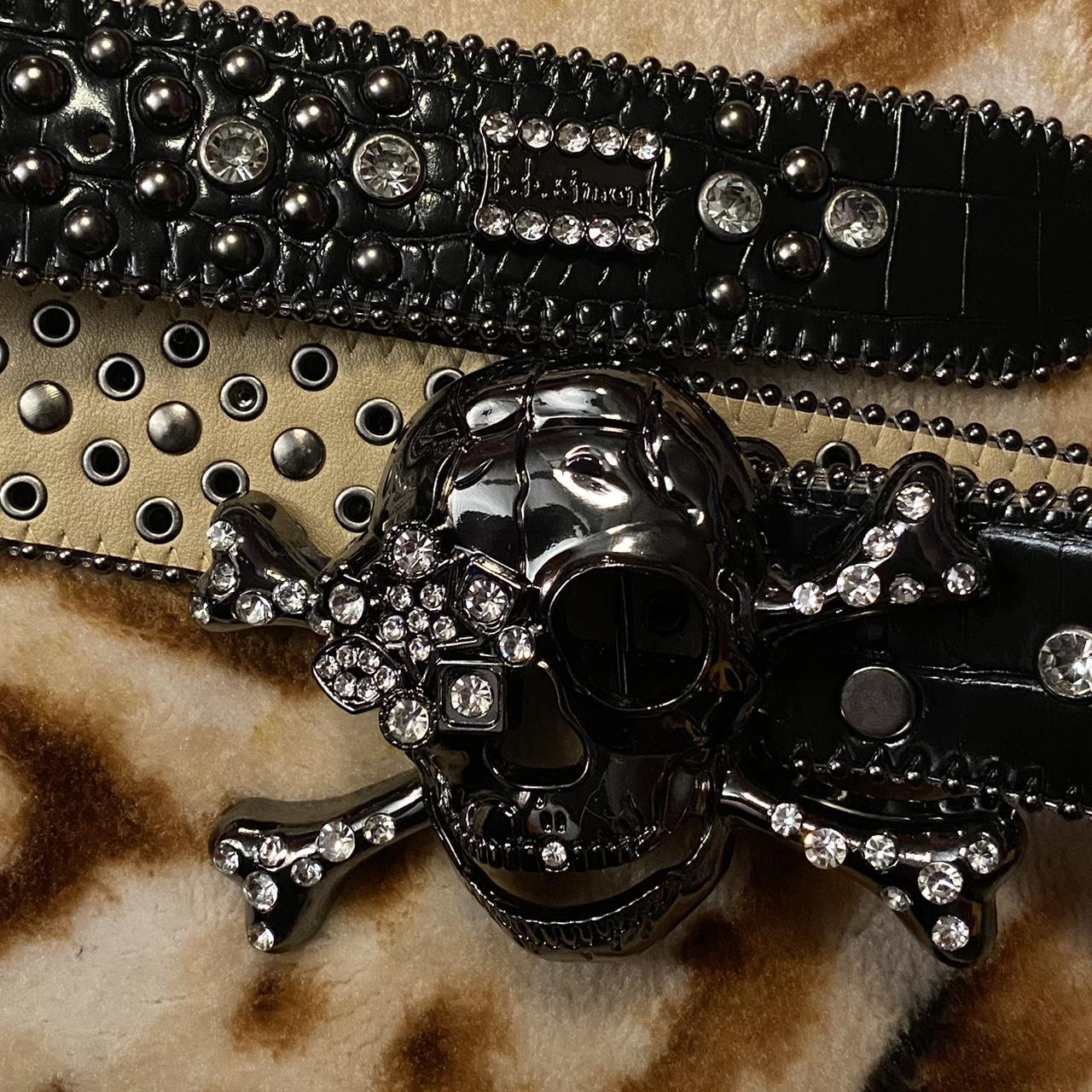 Bb Simon Skull Belt Size 30 Flawless Depop