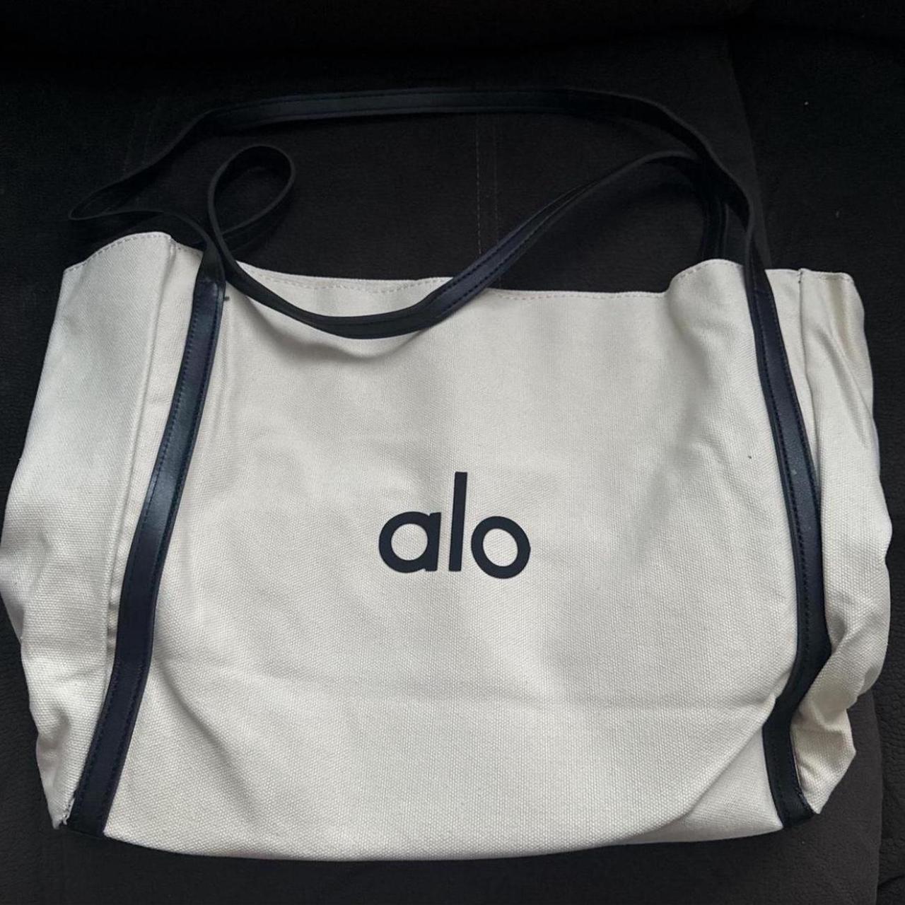 Alo cream tote bag with leather straps and medium... | Depop