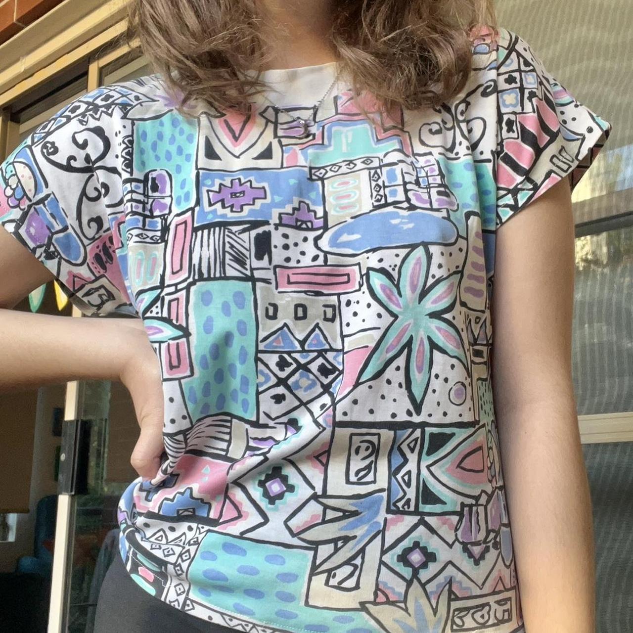 Women's Pink and White T-shirt | Depop