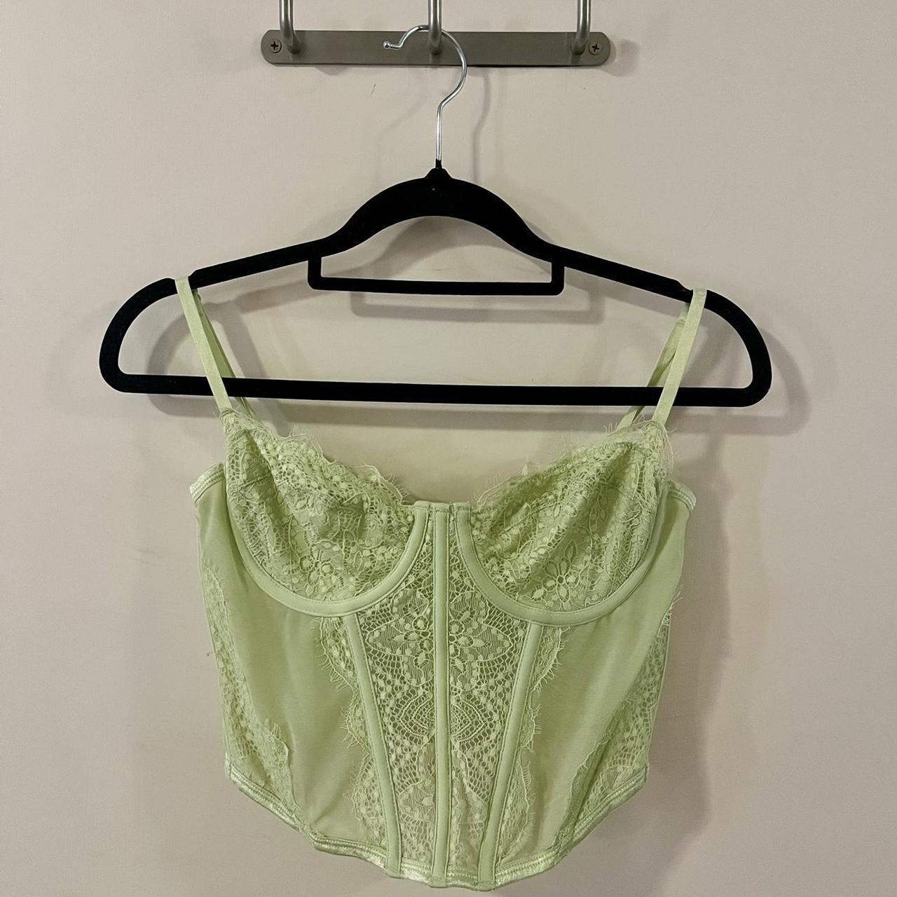 lime green glassons corset top 💚 • only worn once... - Depop
