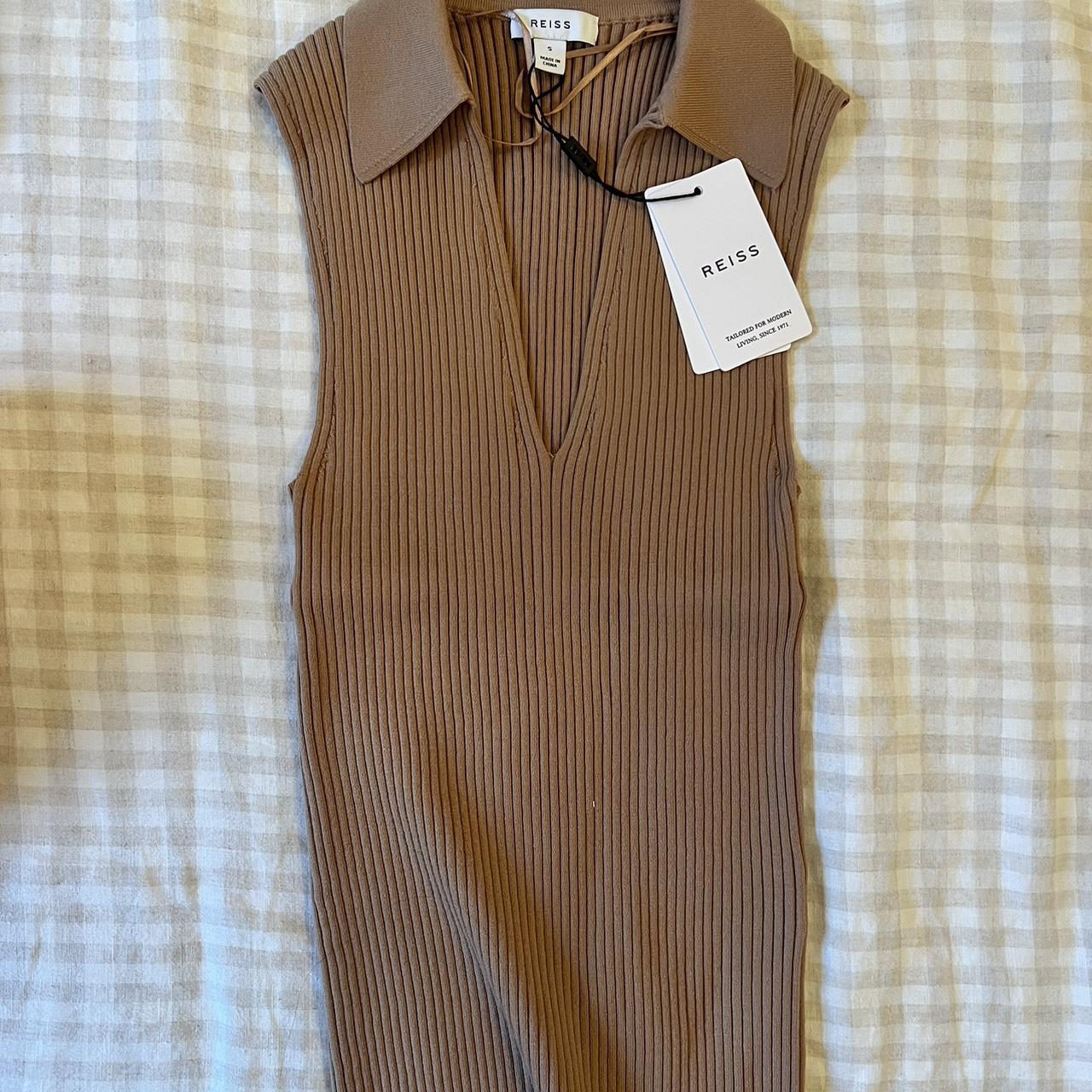 Brand new with tags Reiss tan collared tank - only... - Depop