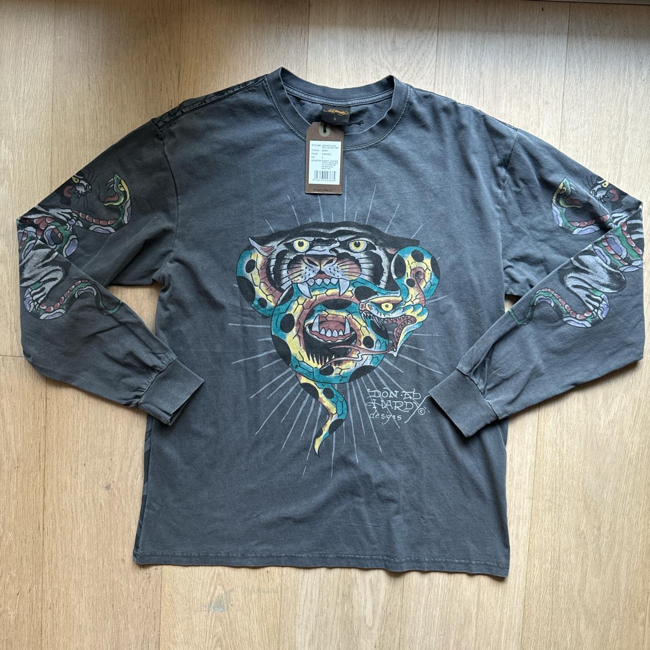 Ed Hardy Long Sleeve Tee in Grey. Size S. New with... - Depop